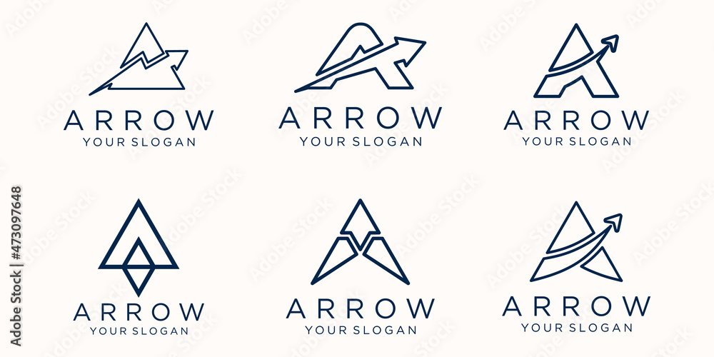 letter A with arrow logo icon set. Stock Vector | Adobe Stock