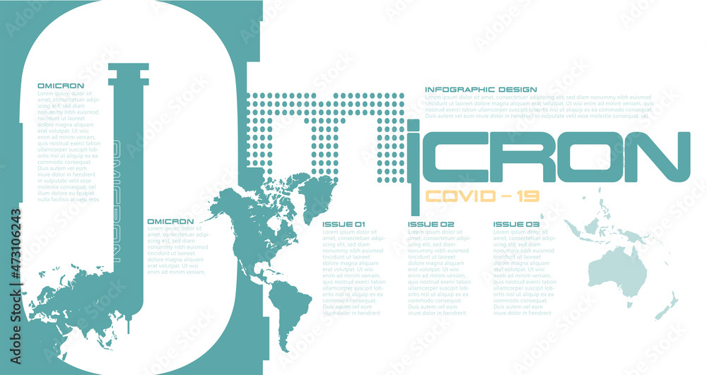 Omicron COVID-19 Variant B.1.1.529 SARS-CoV-2 white banner stock ...