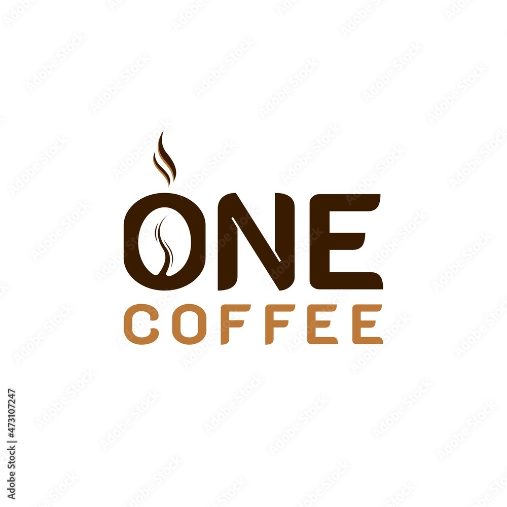 One Coffee Logo Design. With the coffee bean icon inside the letter O ...