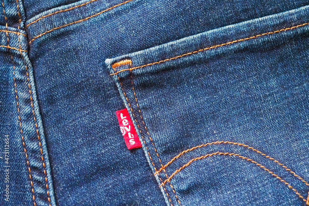 Moscow, Russia - June, 2021: Close-up levis jeans. Levi's denim jeans ...