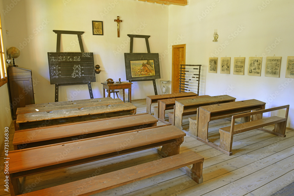 Wallachian Village, School from Velke Karlovice represents elementary ...