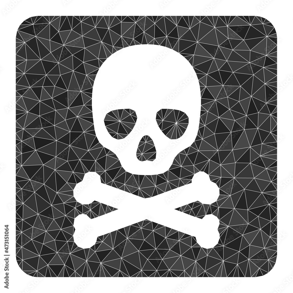 Low-poly death box icon image is combined with scattered filled ...