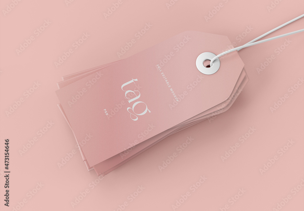 3D Stack of Label Tags Mockup Stock Template | Adobe Stock