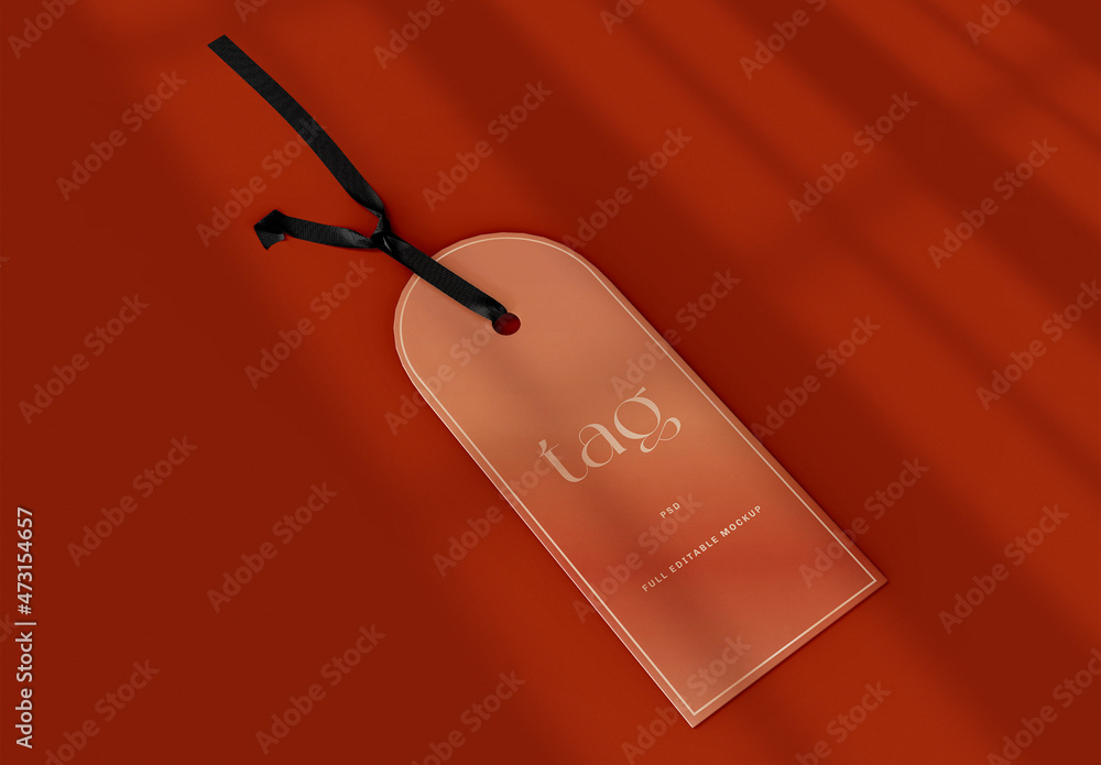 3D Top View of Label Tag Mockup Stock Template | Adobe Stock