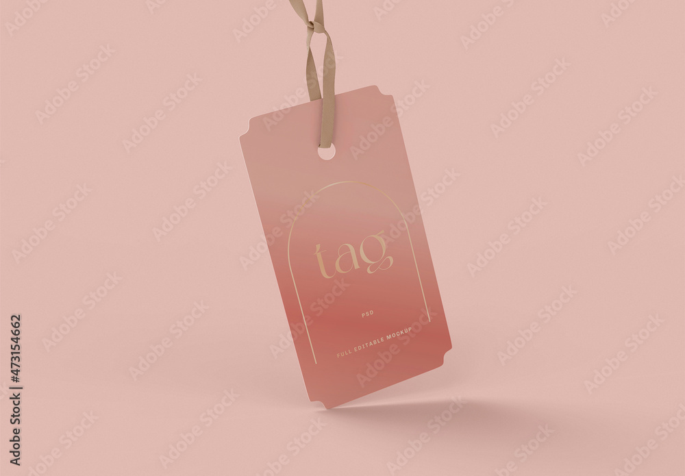 3D Rectangular Label Tag Mockup Stock Template | Adobe Stock