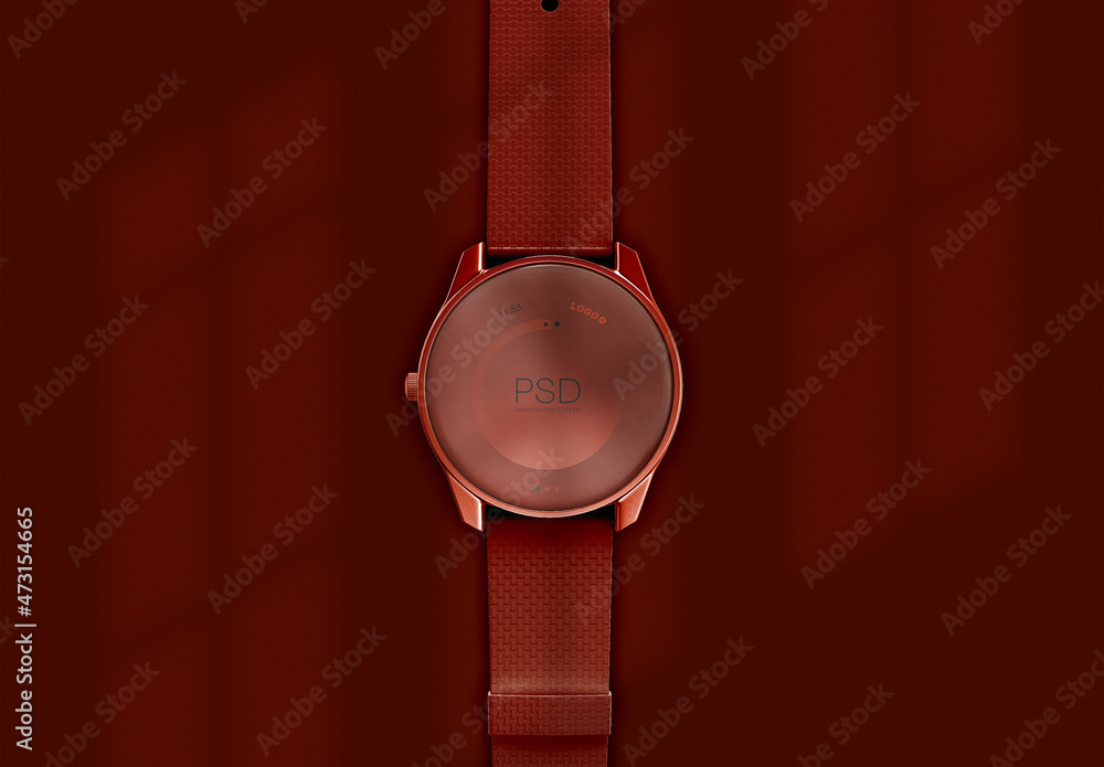 3D Front View of Smartwatch Mockup Stock Template | Adobe Stock