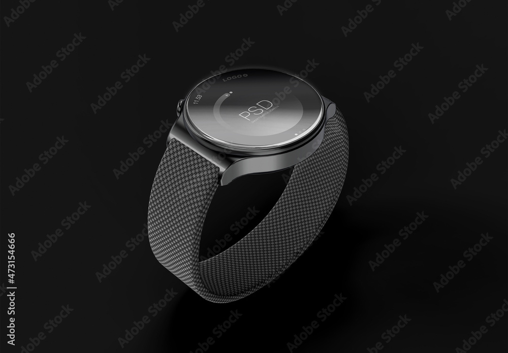3D Modern Wristwatch Screen Mockup Stock Template | Adobe Stock