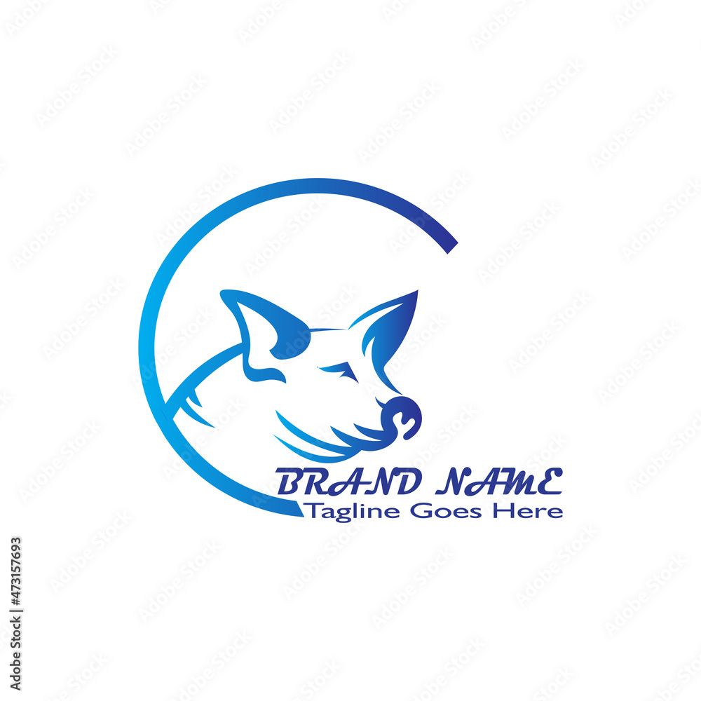 Vector of a pig head design on white background. Farm animals. Pig head ...