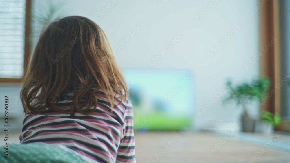 Young Unsupervised Caucasian Girl Laying Alone on Floor Wasting Time ...