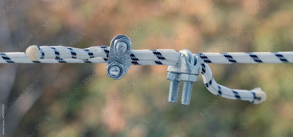 rope and Wire rope clips Stock Photo | Adobe Stock