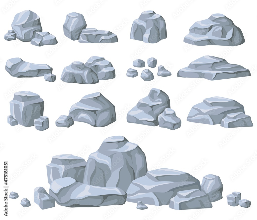 Rock stones pile. Natural stone texture, mineral block mountain cliff ...