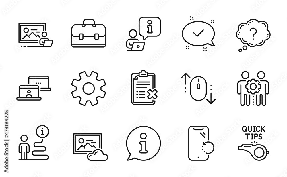 Technology icons set. Included icon as Service, Approved, Employees ...