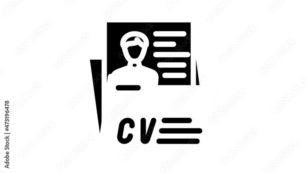 personal profile cv animated glyph icon personal profile cv sign ...