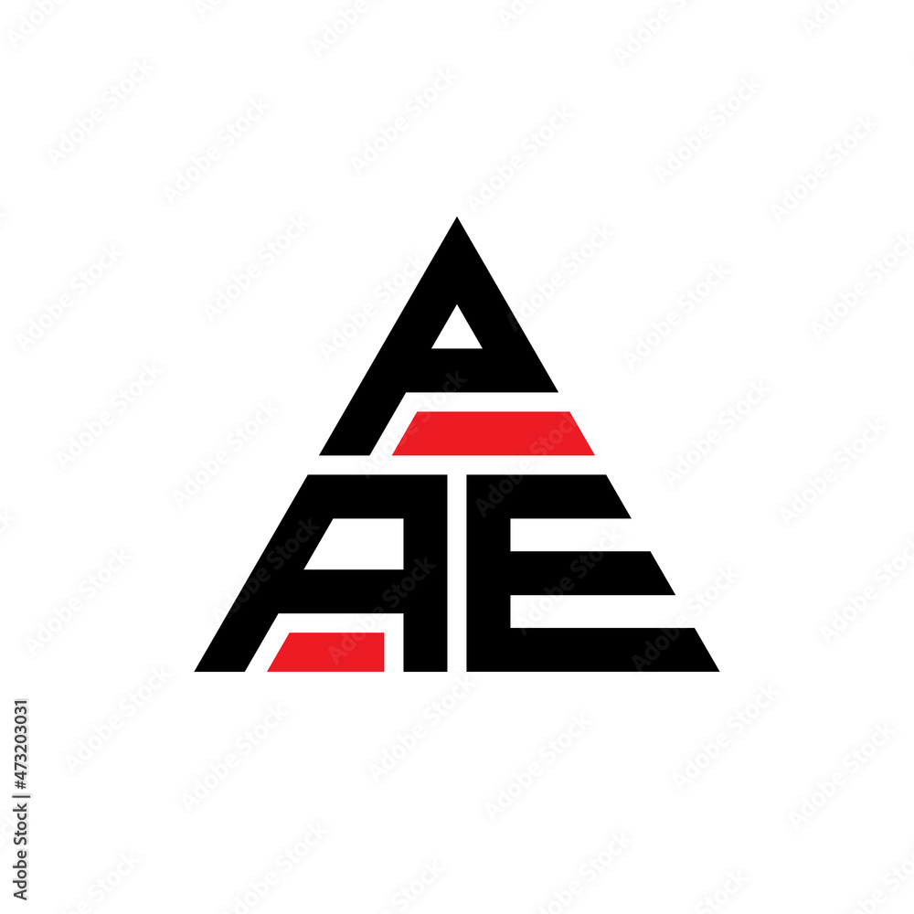 PAE triangle letter logo design with triangle shape. PAE triangle logo ...
