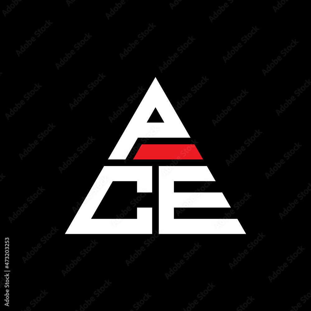 PCE triangle letter logo design with triangle shape. PCE triangle logo ...