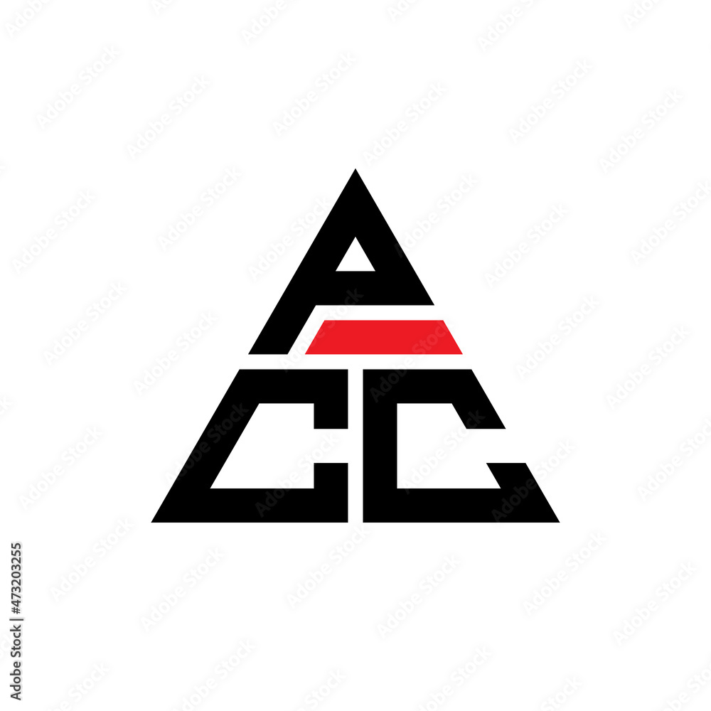 PCC triangle letter logo design with triangle shape. PCC triangle logo ...