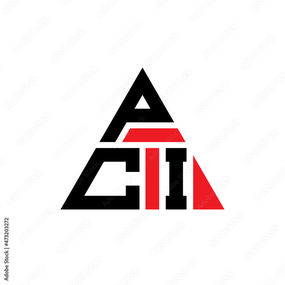 PCI triangle letter logo design with triangle shape. PCI triangle logo ...