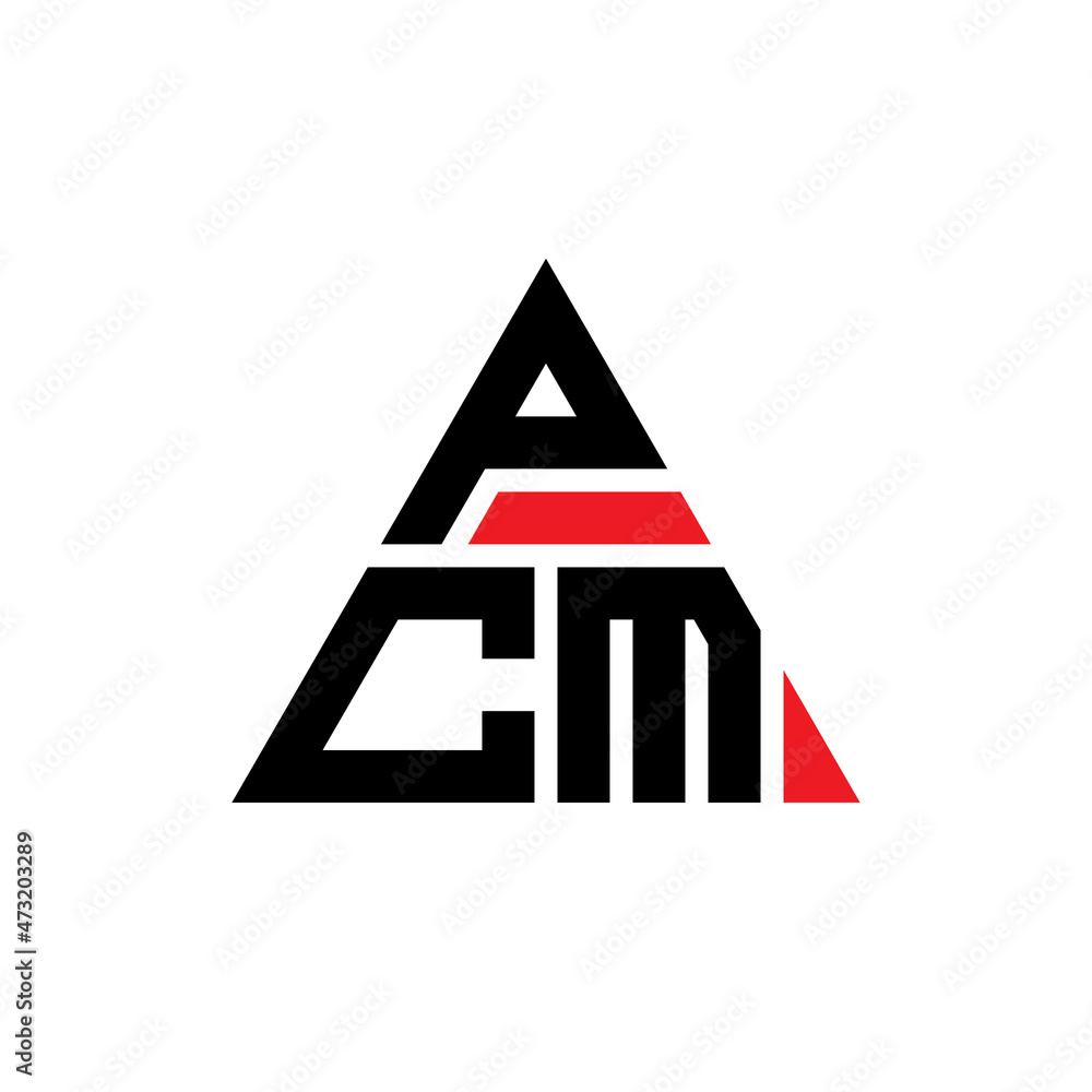 PCM triangle letter logo design with triangle shape. PCM triangle logo ...
