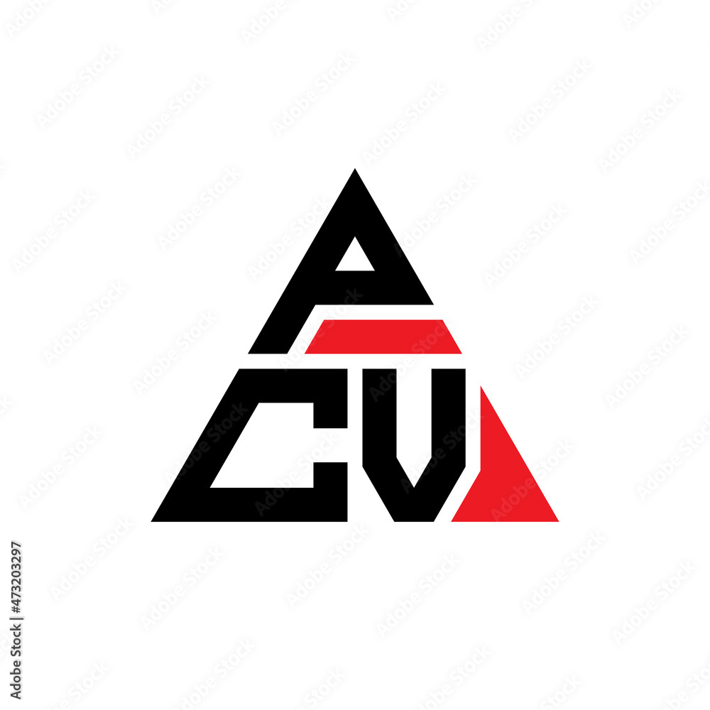 PCV triangle letter logo design with triangle shape. PCV triangle logo ...