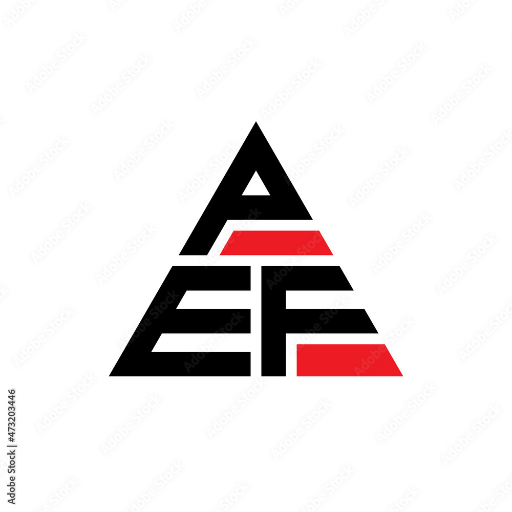 PEF triangle letter logo design with triangle shape. PEF triangle logo ...