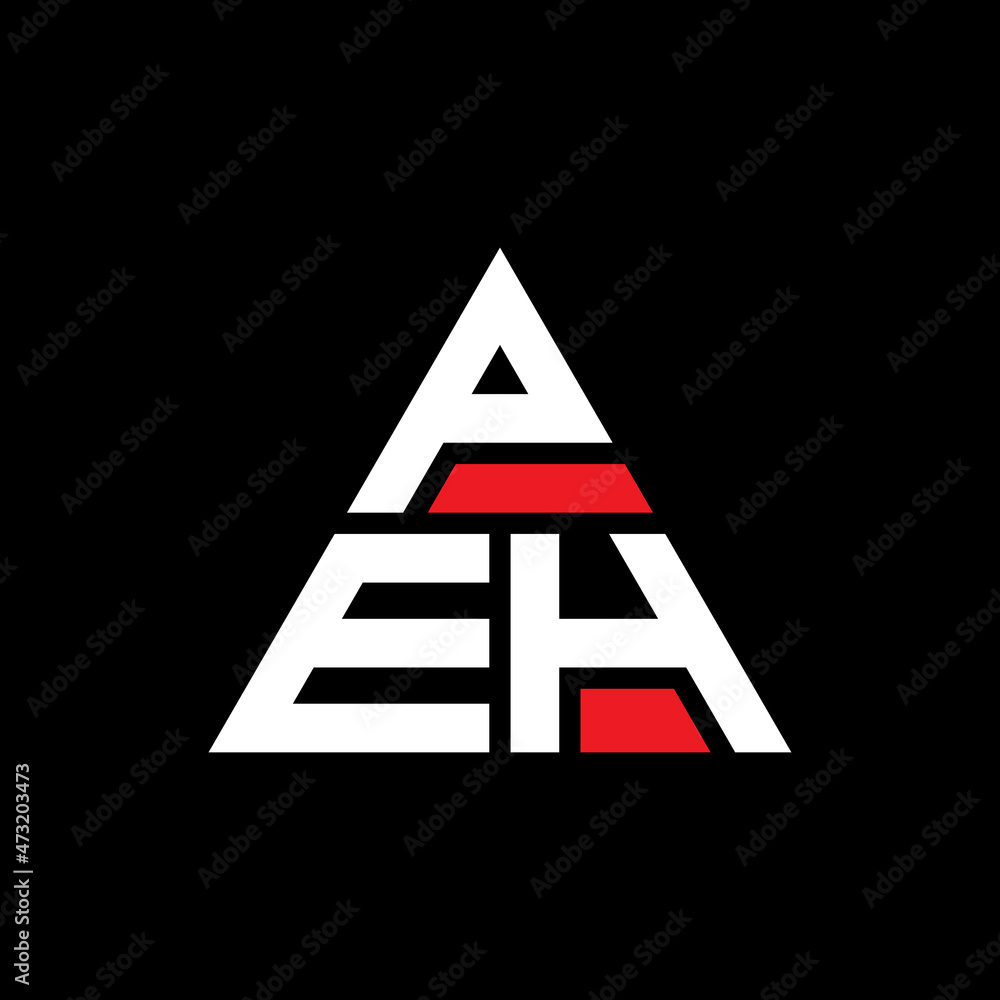 PEH triangle letter logo design with triangle shape. PEH triangle logo ...