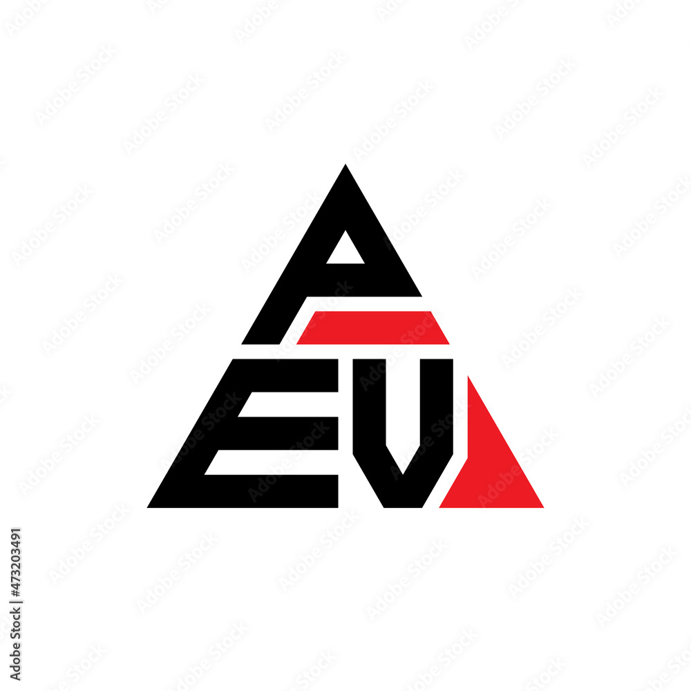 PEV triangle letter logo design with triangle shape. PEV triangle logo ...