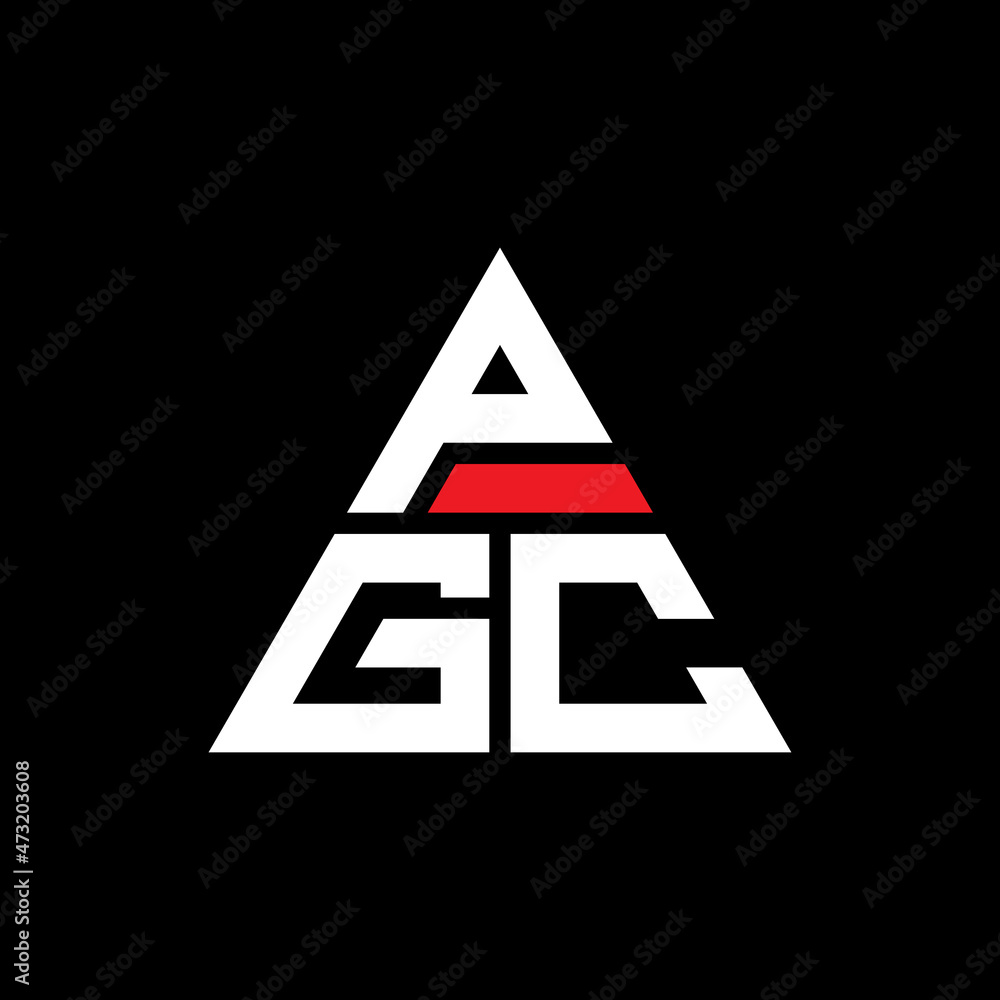 PGC triangle letter logo design with triangle shape. PGC triangle logo ...
