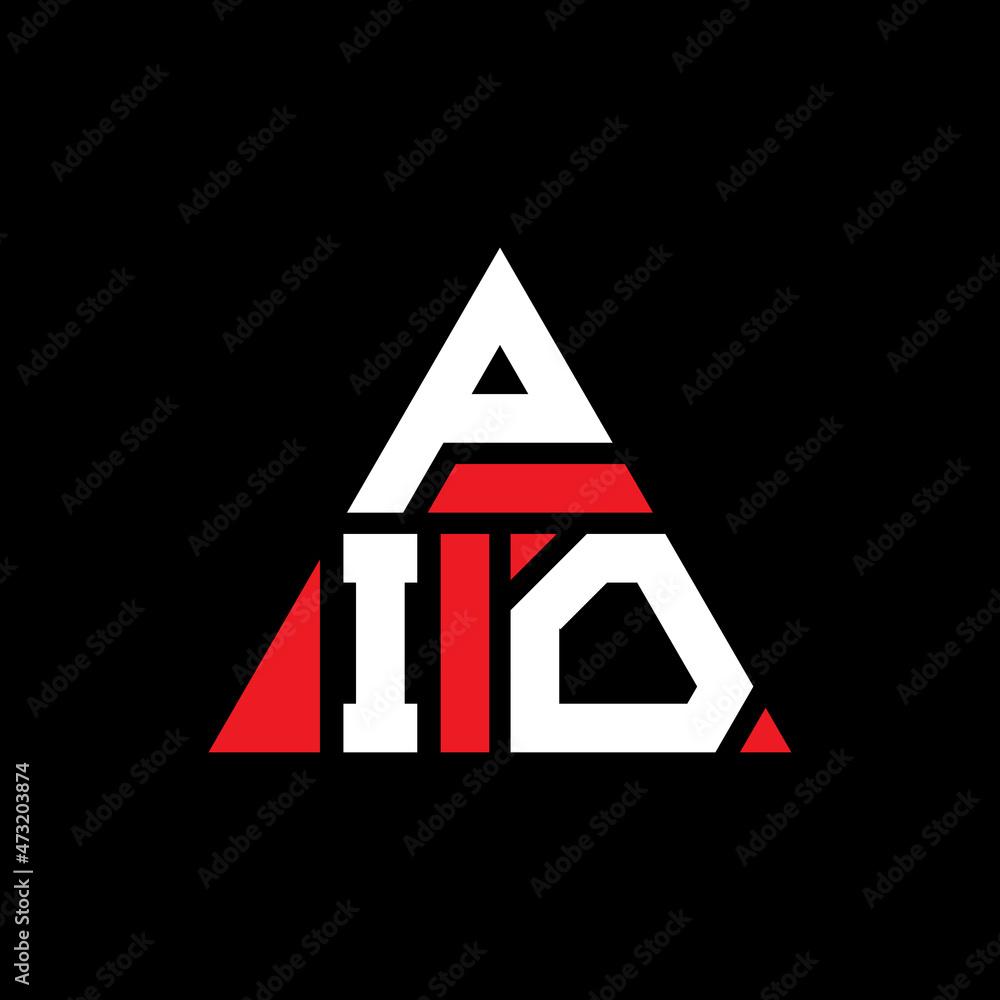 PIO triangle letter logo design with triangle shape. PIO triangle logo ...