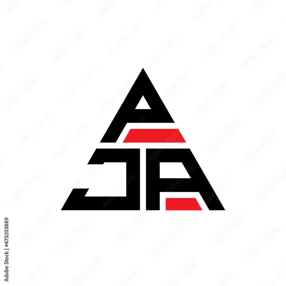 PJA triangle letter logo design with triangle shape. PJA triangle logo ...