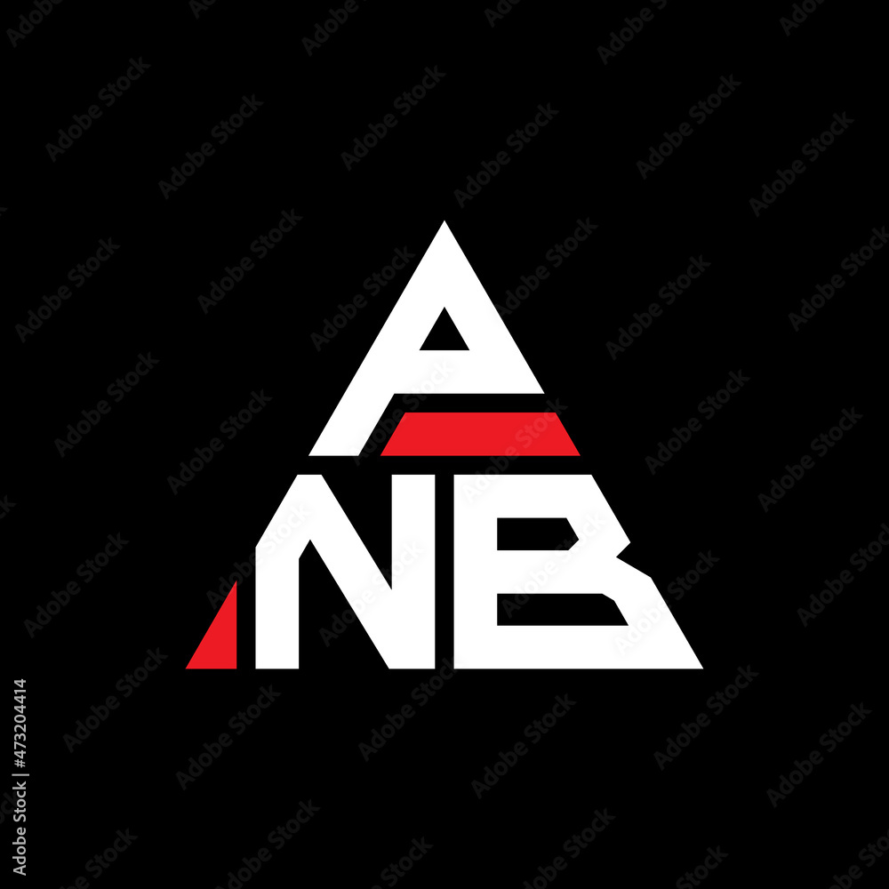 PNB triangle letter logo design with triangle shape. PNB triangle logo ...