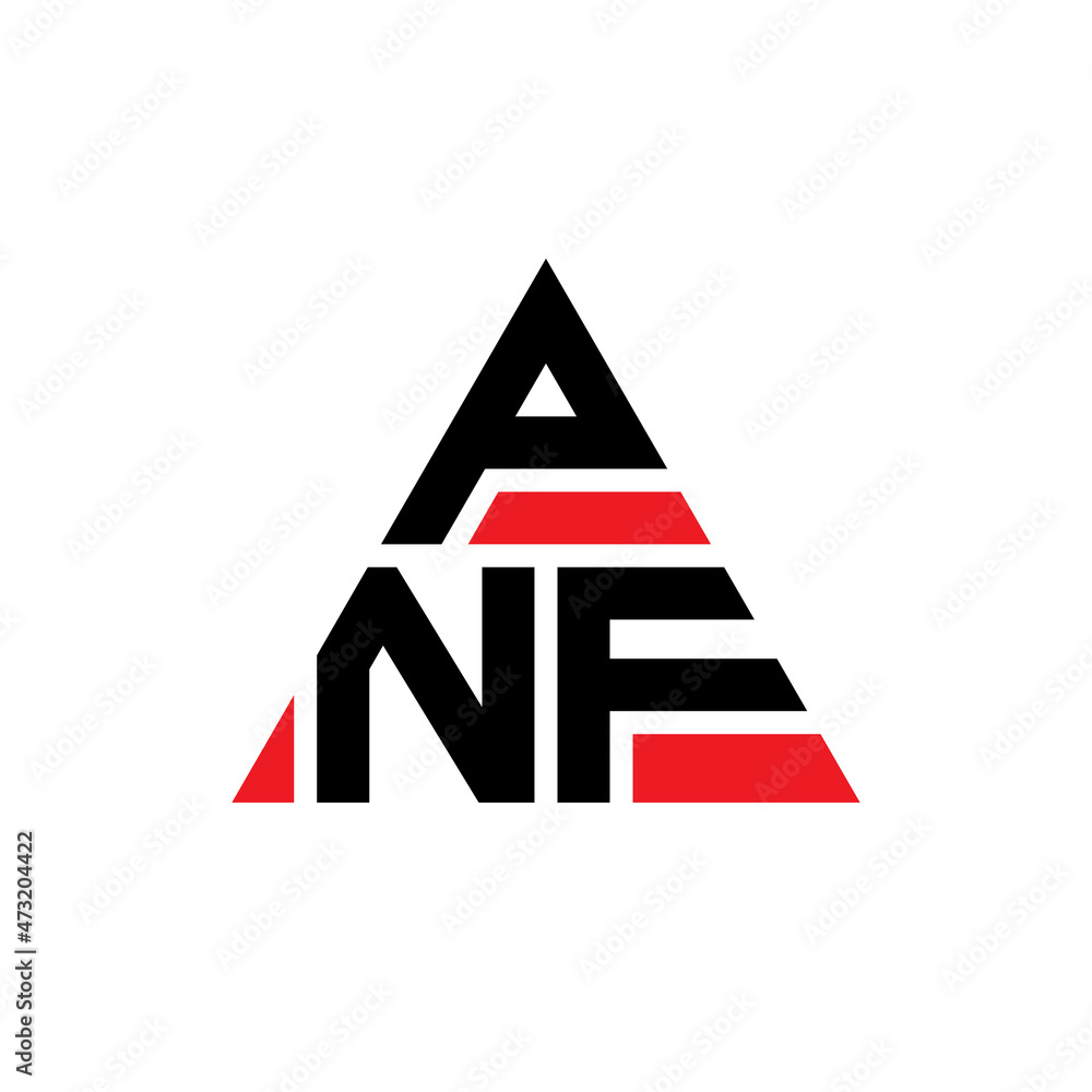 Vektorová grafika „PNF triangle letter logo design with triangle shape ...