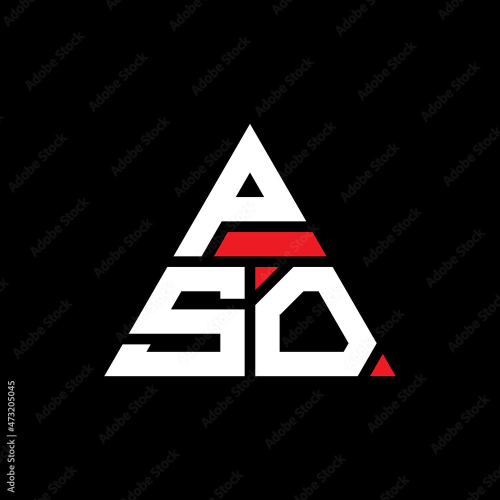 PSO triangle letter logo design with triangle shape. PSO triangle logo ...