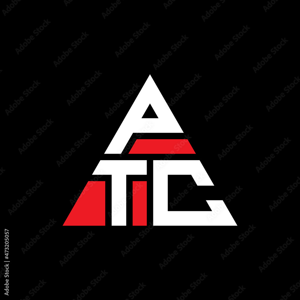 PTC triangle letter logo design with triangle shape. PTC triangle logo ...