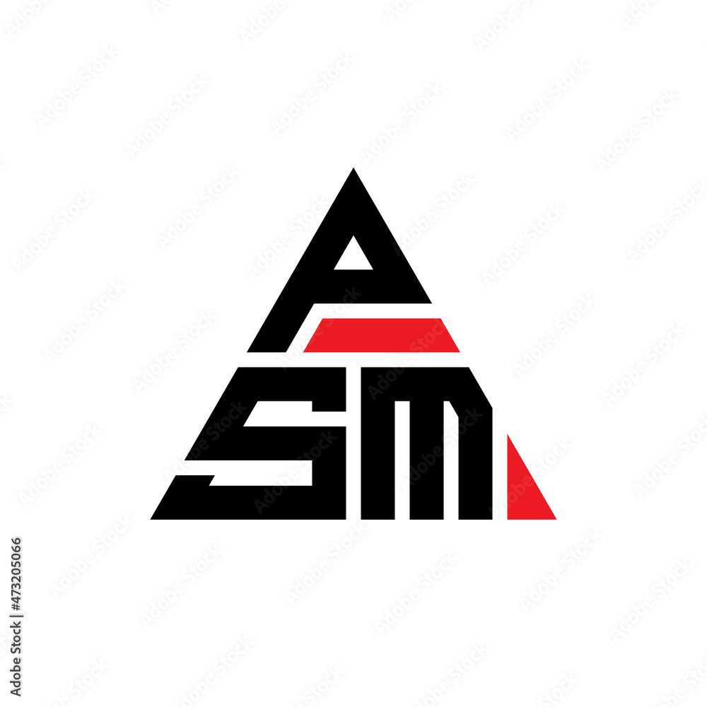 PSM triangle letter logo design with triangle shape. PSM triangle logo ...
