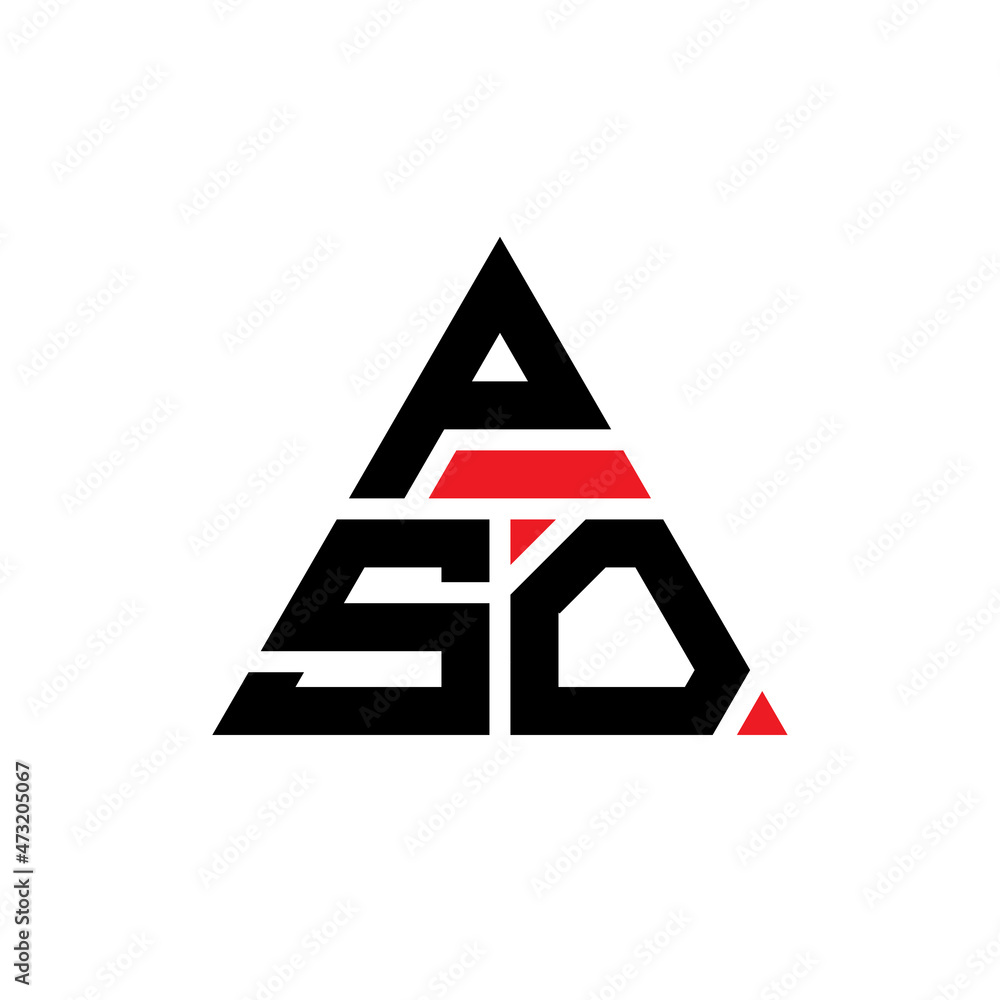 PSO triangle letter logo design with triangle shape. PSO triangle logo ...