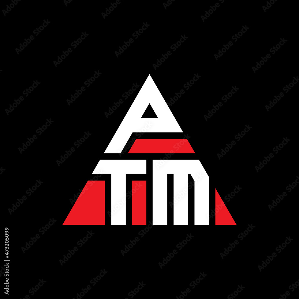 PTM triangle letter logo design with triangle shape. PTM triangle logo ...