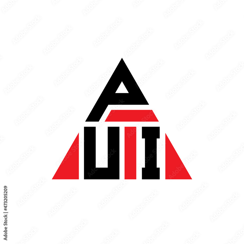 PUI triangle letter logo design with triangle shape. PUI triangle logo ...