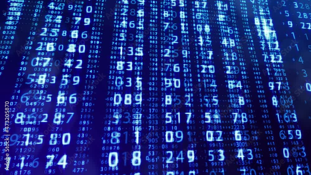 3d loop background, concept of digital data processing, calculation and ...