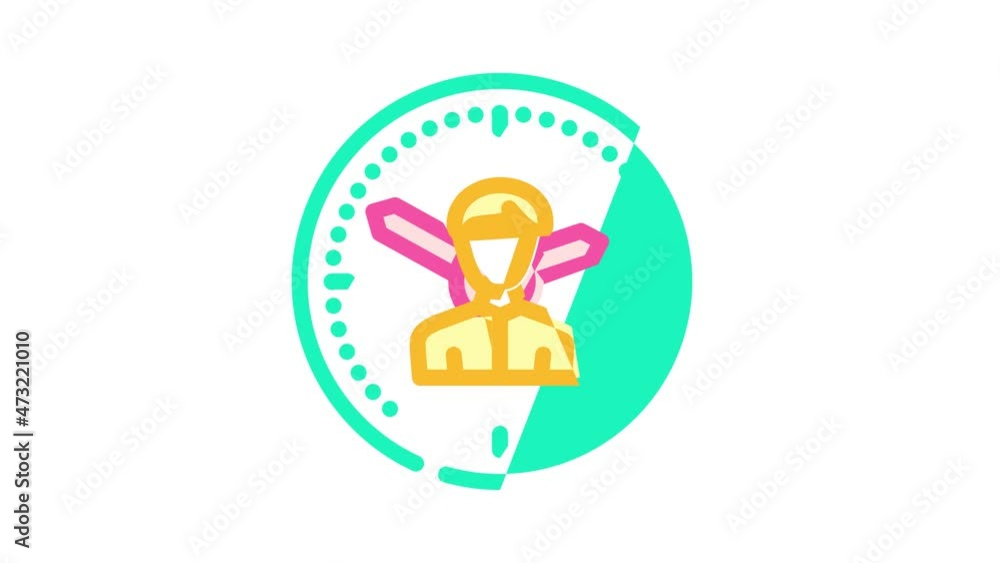 employee man hours animated color icon employee man hours sign ...