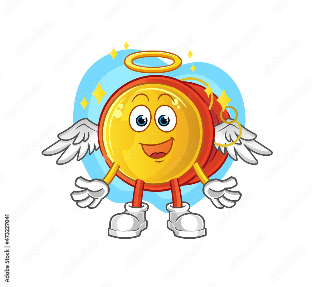 yoyo angel with wings vector. cartoon character Stock Vector | Adobe Stock