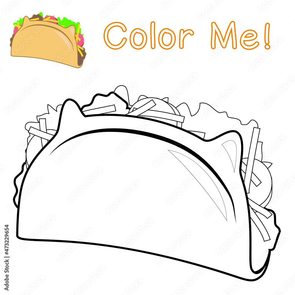 Coloring food worksheet page. Educational printable coloring worksheet ...