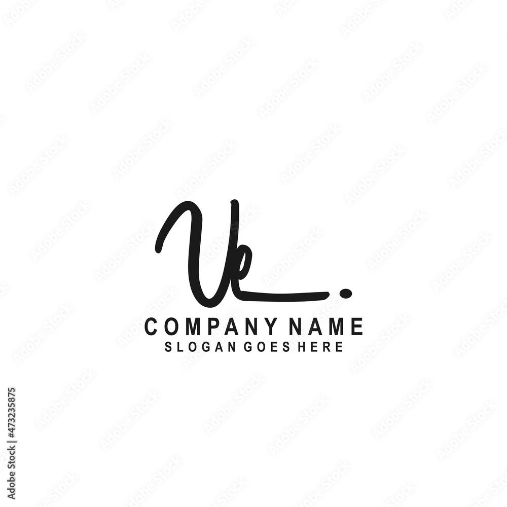 Initial letter VE Signature handwriting Logo Vector Stock Vector ...