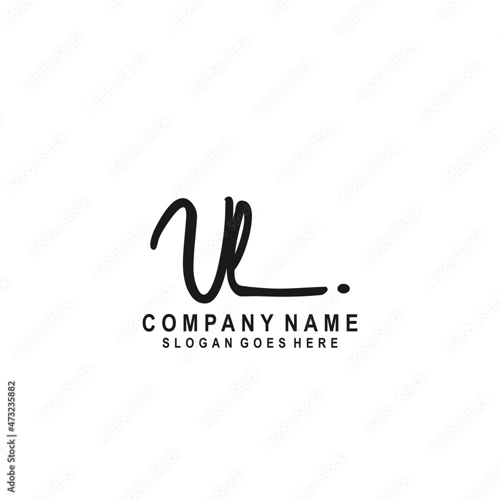 Initial letter VL Signature handwriting Logo Vector Stock Vector ...