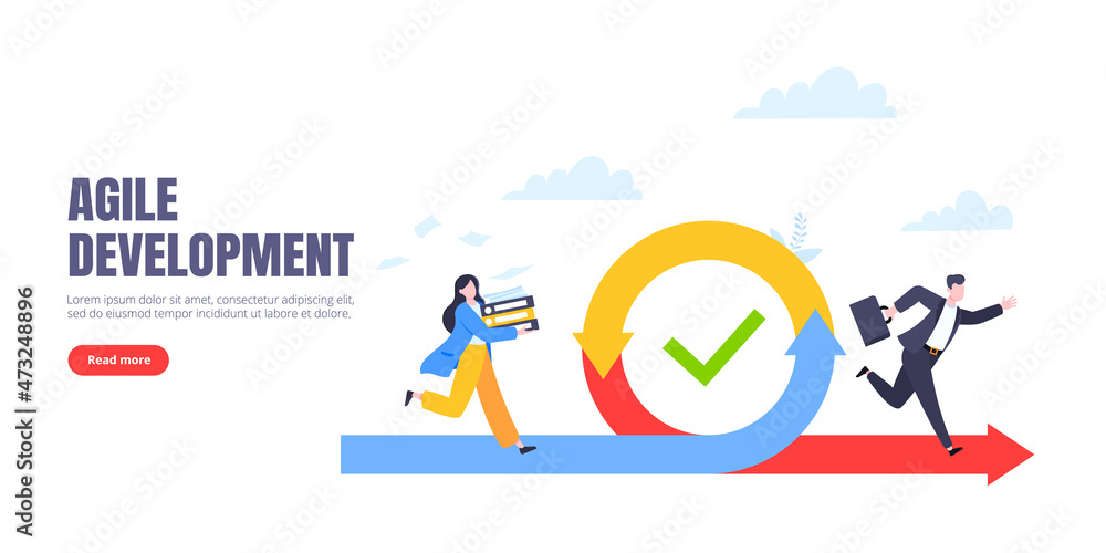 Agile development methodology business concept flat style design vector ...
