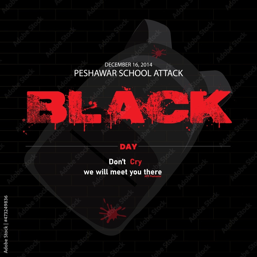16 Dec Black Day for APS Peshawar Banner Vector Illustration. Stock ...