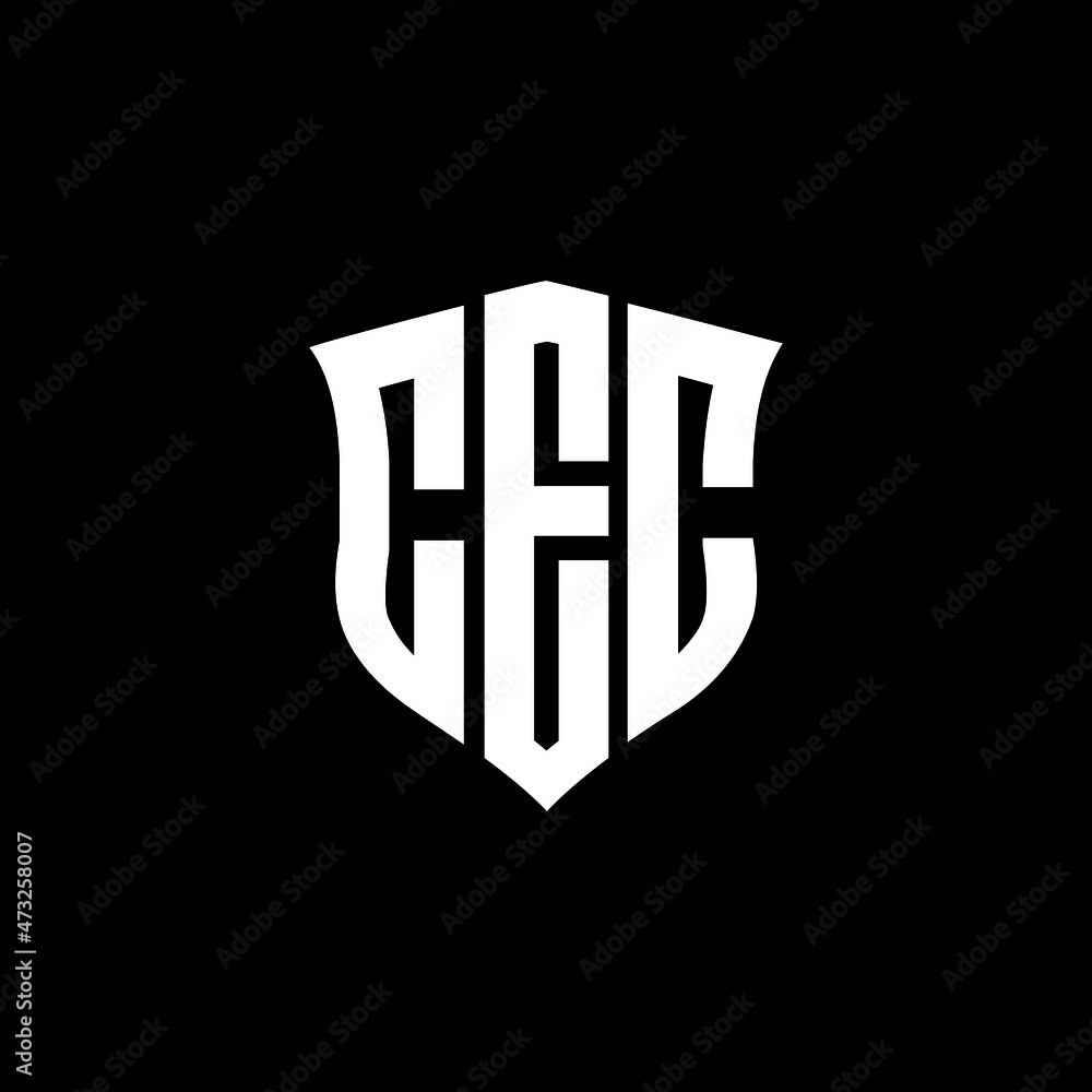 CEC letter logo design with black background in illustrator, vector ...