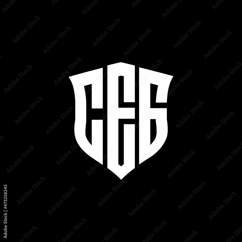 Vecteur Stock CEG letter logo design with black background in ...