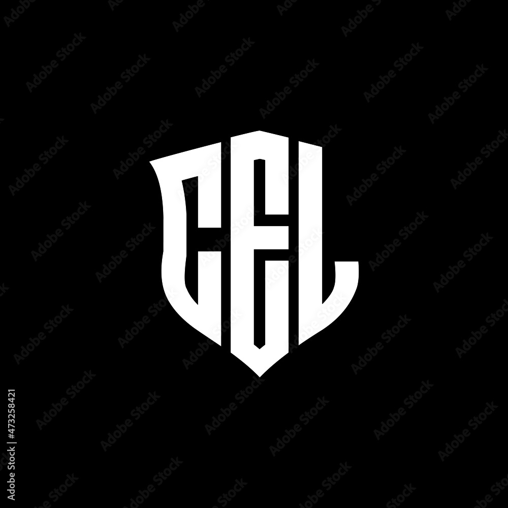 Vecteur Stock CEL letter logo design with black background in ...