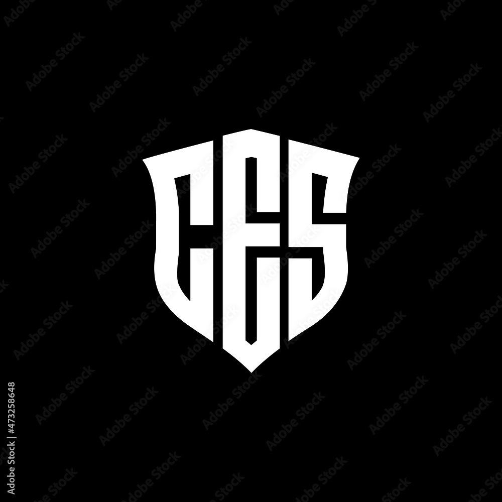 CES letter logo design with black background in illustrator, vector ...