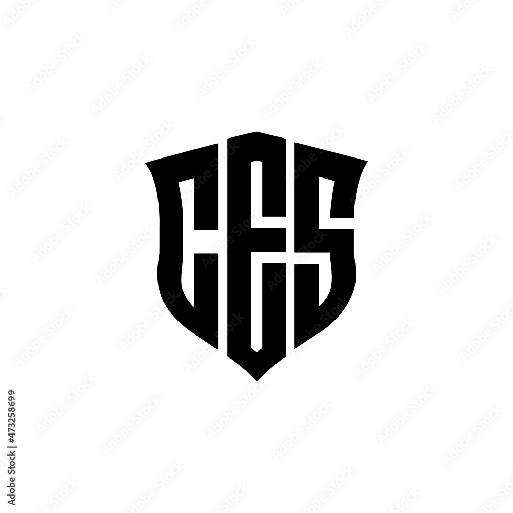 CES letter logo design with white background in illustrator, vector ...